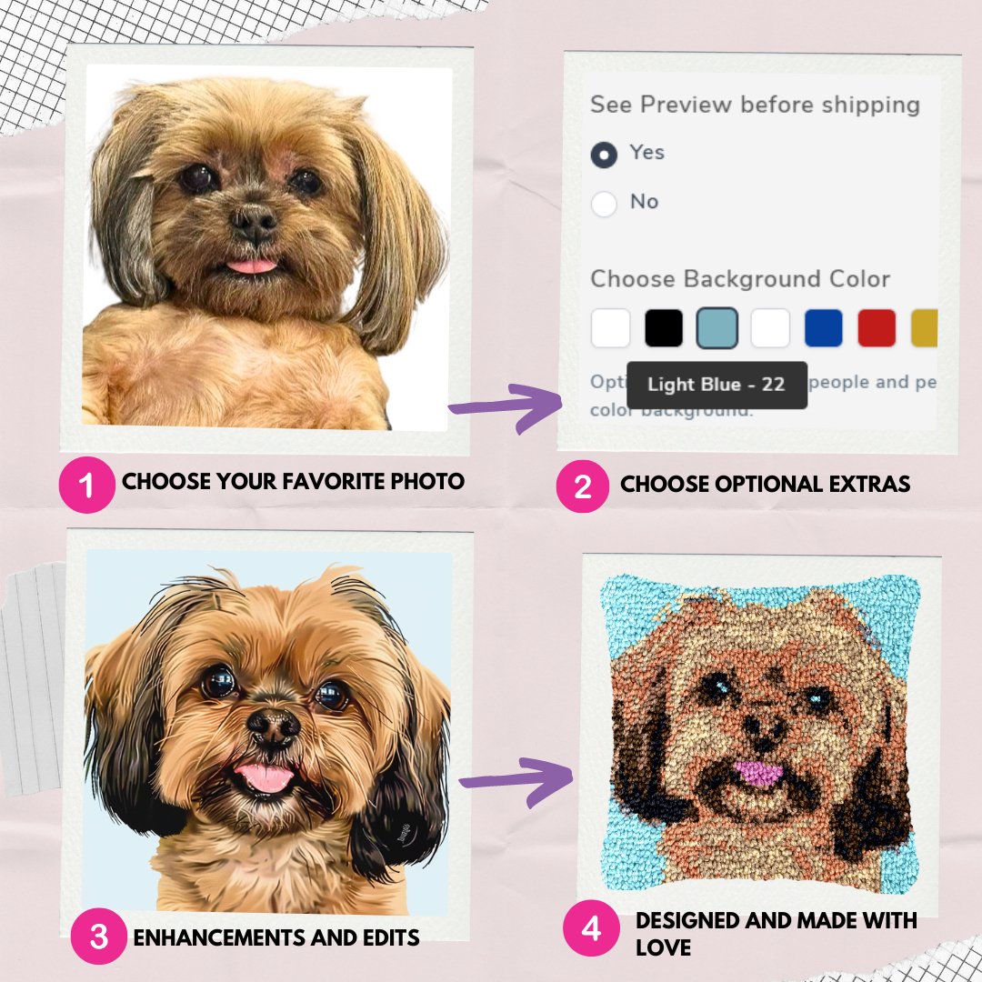 Custom Latch Hook Pillow Kit - Latch Hook Crafts