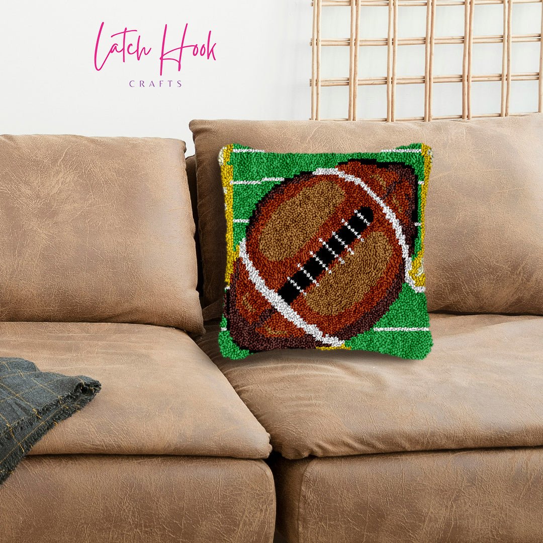 American Football DIY Latch Hook Pillowcase Making Kit For Adults ...