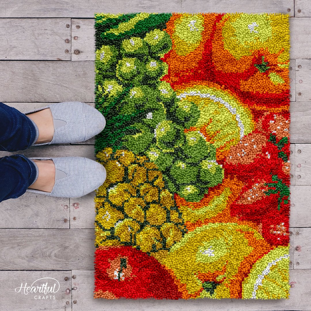 Fruit Basket DIY Latch Hook Rug Making Kit For Adults – Latch Hook Crafts