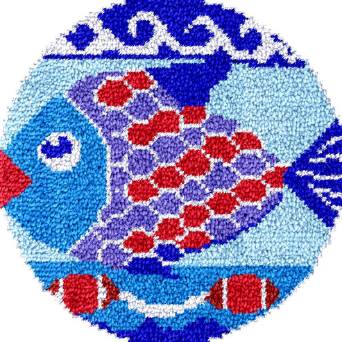 Oriental Fish DIY Latch Hook Rug Making Kit For Adults – Latch Hook Crafts