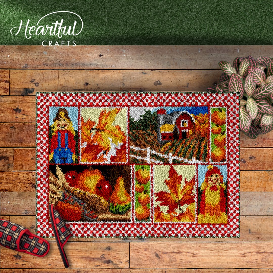 Stages of Fall DIY Latch Hook Rug Making Kit For Adults – Latch Hook Crafts